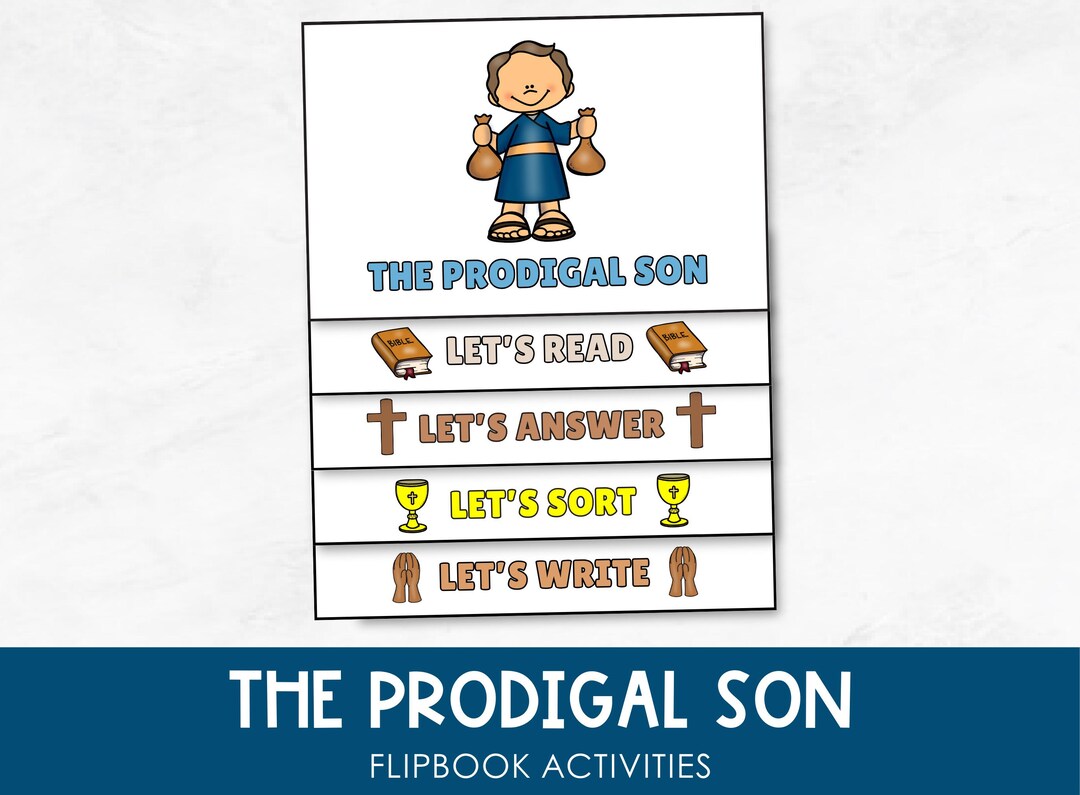 The Prodigal Son, Printable Bible Flipbook, Jesus Parables Sunday ...
