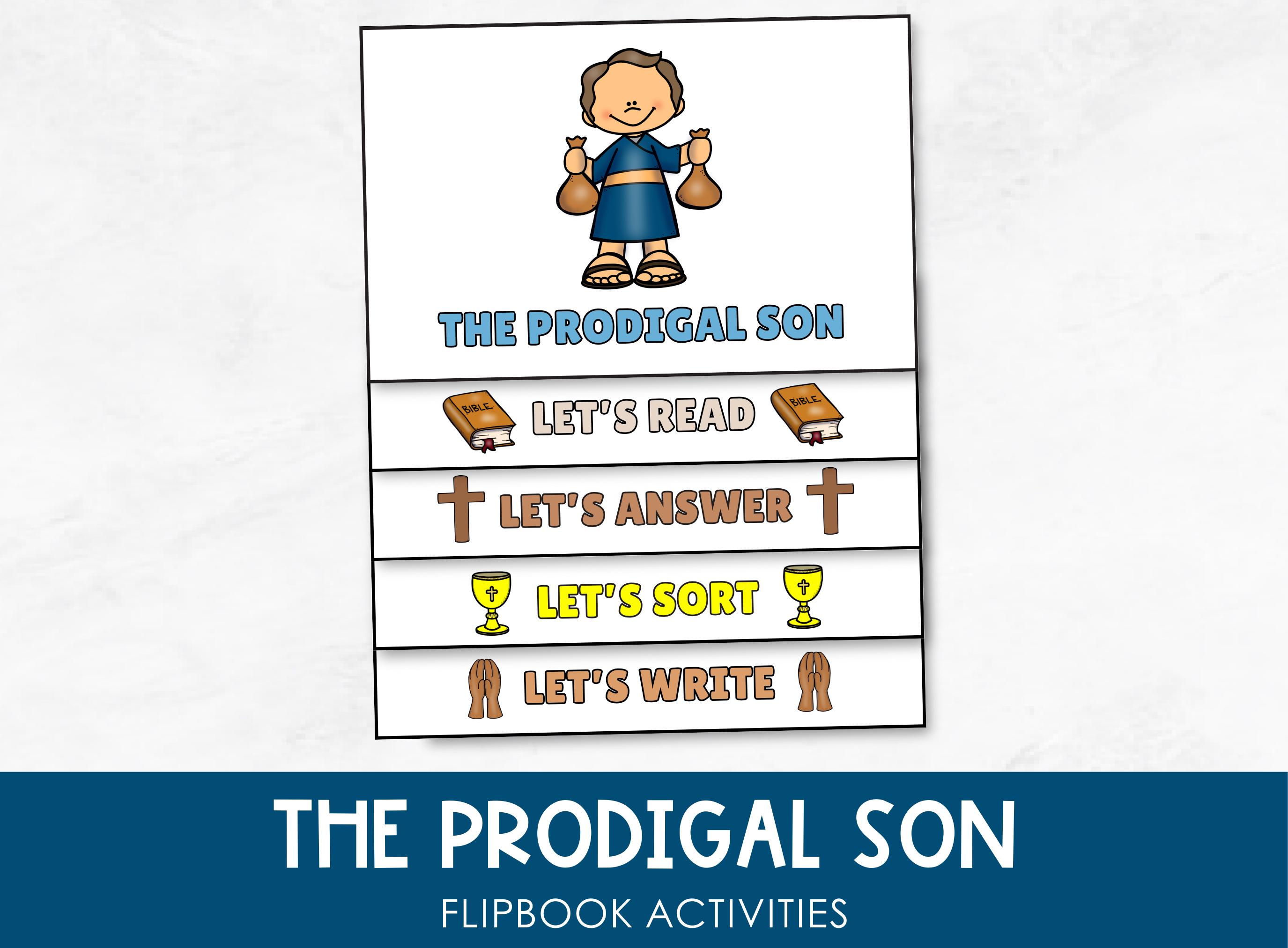 The Prodigal Son, Printable Bible Flipbook, Jesus Parables Sunday ...