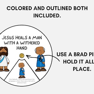 Jesus Heals a Man With a Withered Hand, Printable Coloring Wheel ...
