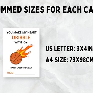 Printable Basketball Valentine's Day Cards, School Valentine Exchange ...