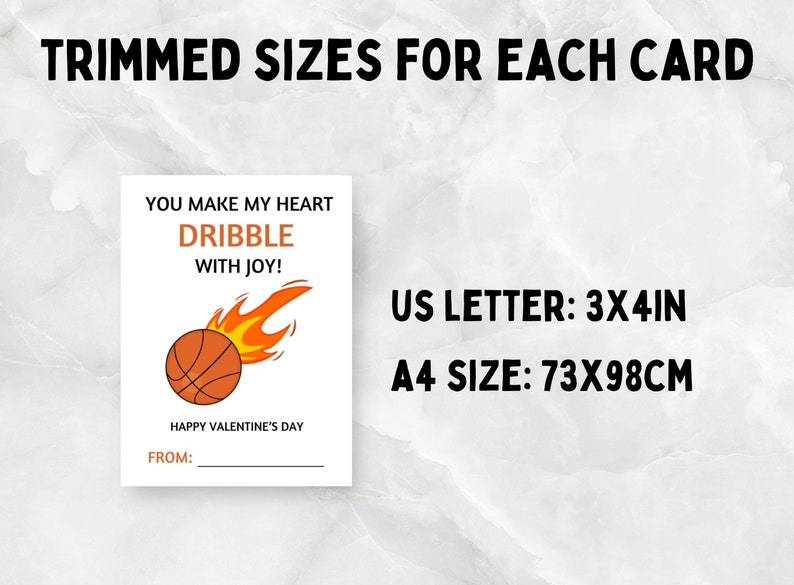 Printable Basketball Valentine's Day Cards, School Valentine Exchange ...