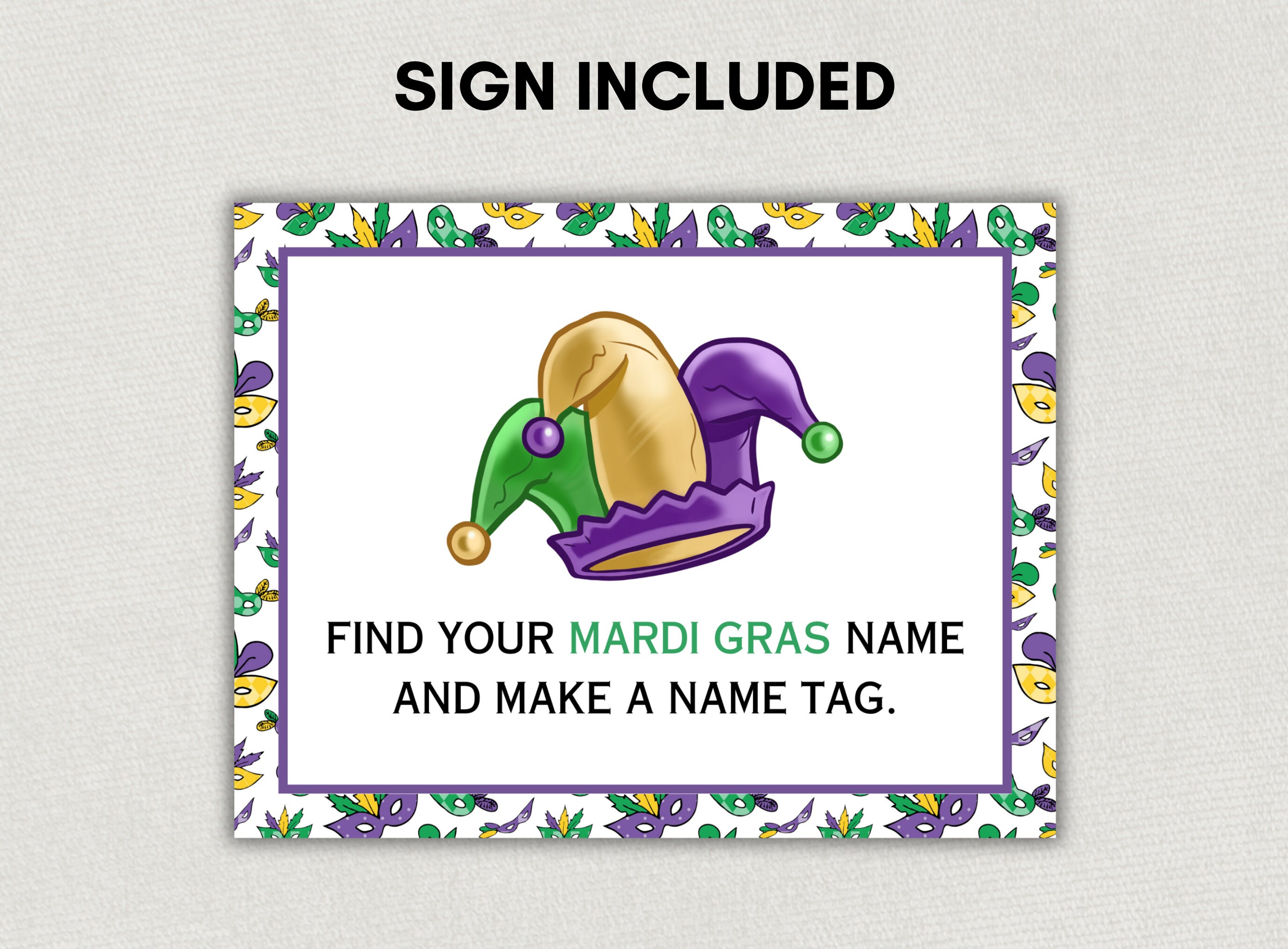 What's Your Mardi Gras Name, Fun Printable Game for Kids and Adults ...