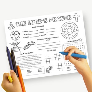 The Lord’s Prayer NIV , Printable Bible Activity Placemat, Sunday ...