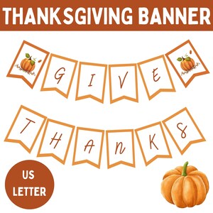 Give Thanks Banner, Thanksgiving Banner, Friendsgiving Banner ...