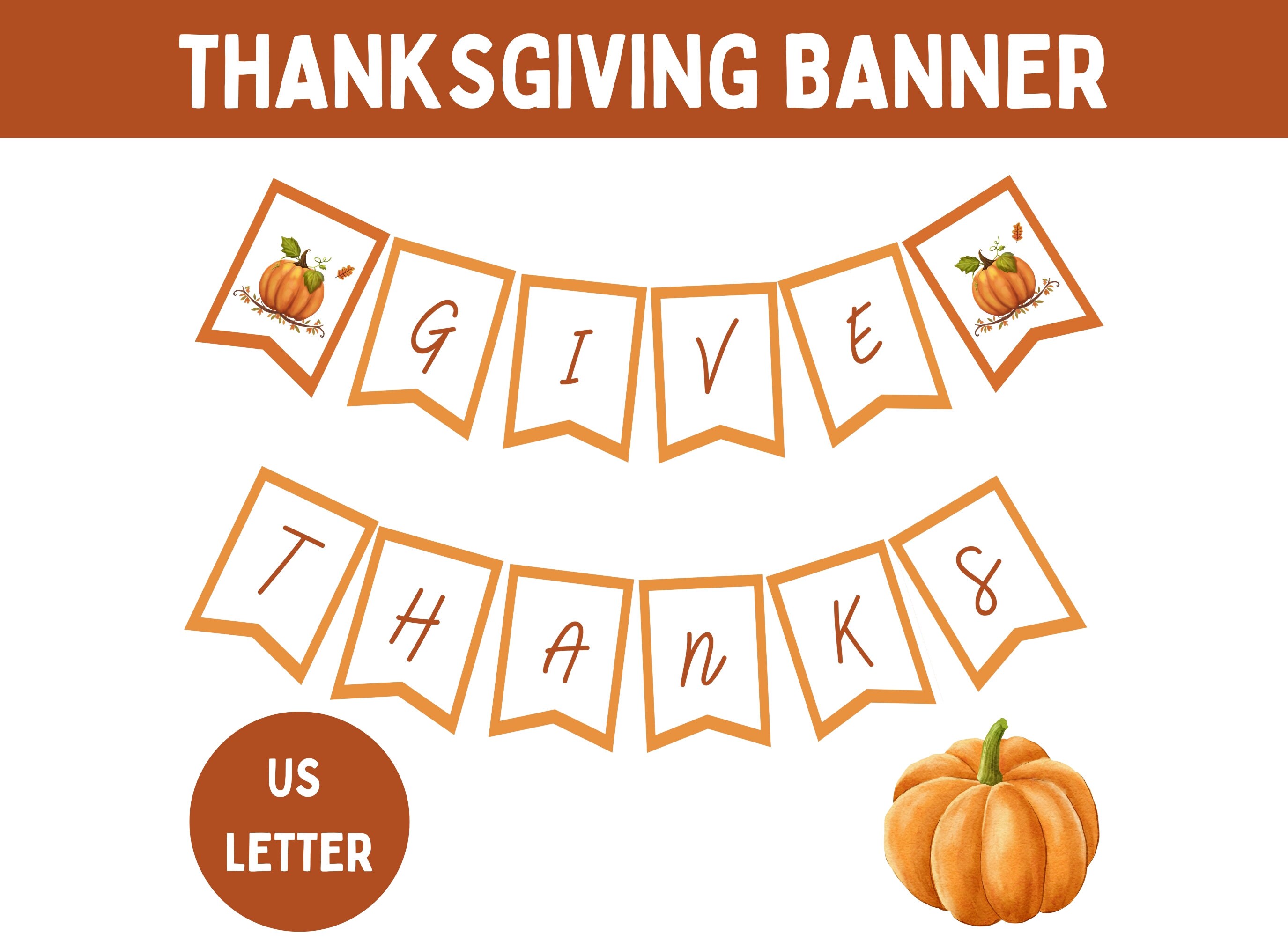 Give Thanks Banner, Thanksgiving Banner, Friendsgiving Banner ...