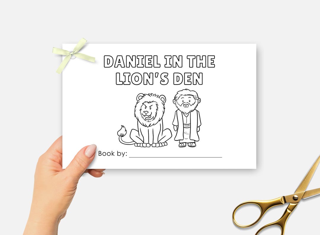 Daniel and the Lions Den, Printable Mini Bible Book, Sunday School ...