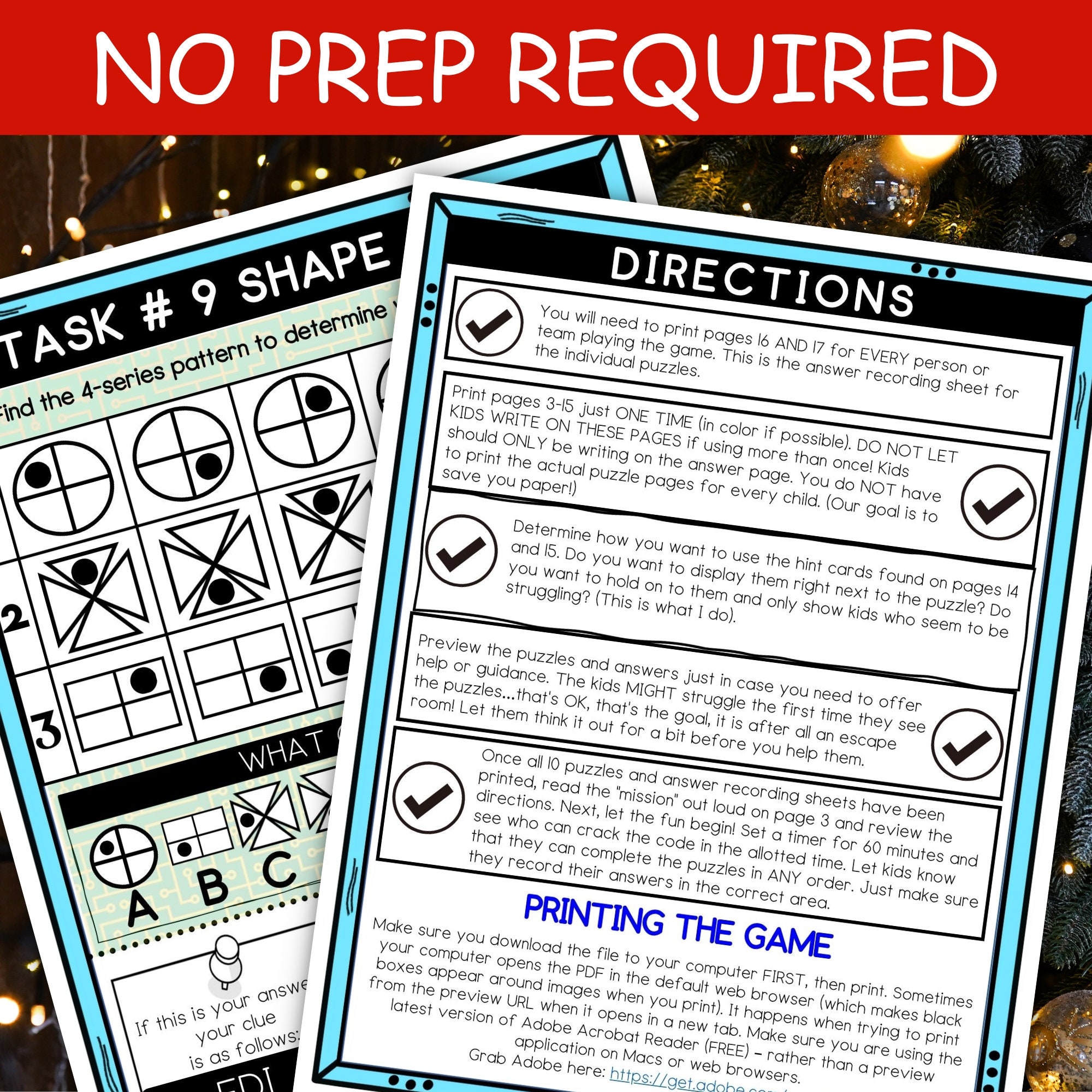 Christmas Escape Room, Missing Reindeer Escape Room Kit, Printable ...