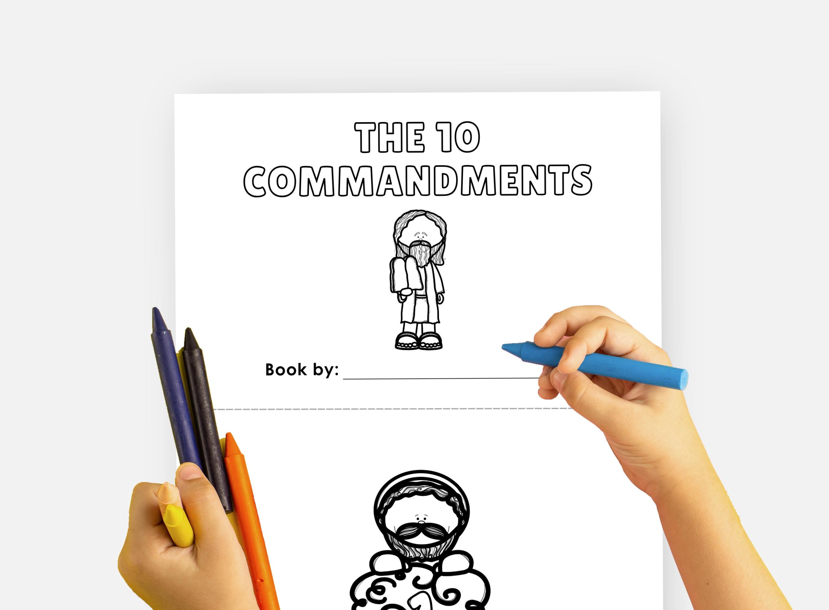 10 Commandments, Printable Mini Bible Book, Kids Sunday School Craft ...