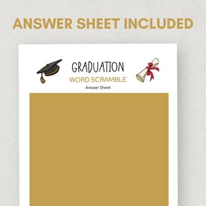 Graduation Word Scramble, Printable Graduation Party Game, Fun High ...