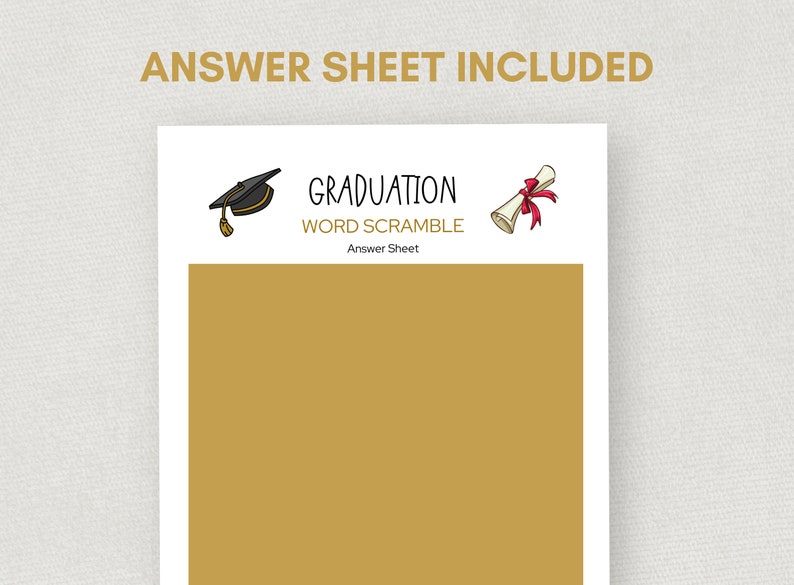 Graduation Word Scramble, Printable Graduation Party Game, Fun High ...
