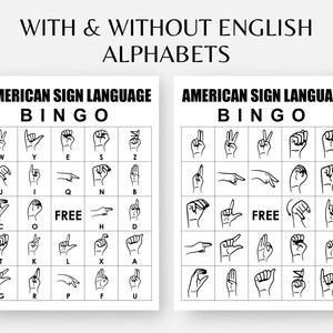 ASL Bingo, 30 American Sign Language Alphabet Bingo Cards, Special ...