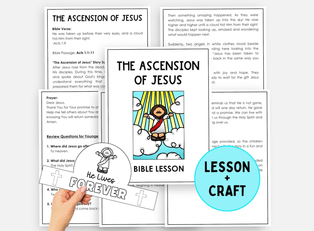 Ascension of Jesus Bible Lesson, Ascension Craft Printable, Holy Spirit ...