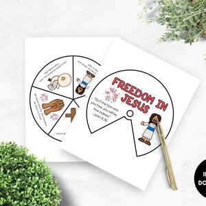 Freedom in Jesus, Printable 4th of July Bible Coloring Wheel, Sunday ...