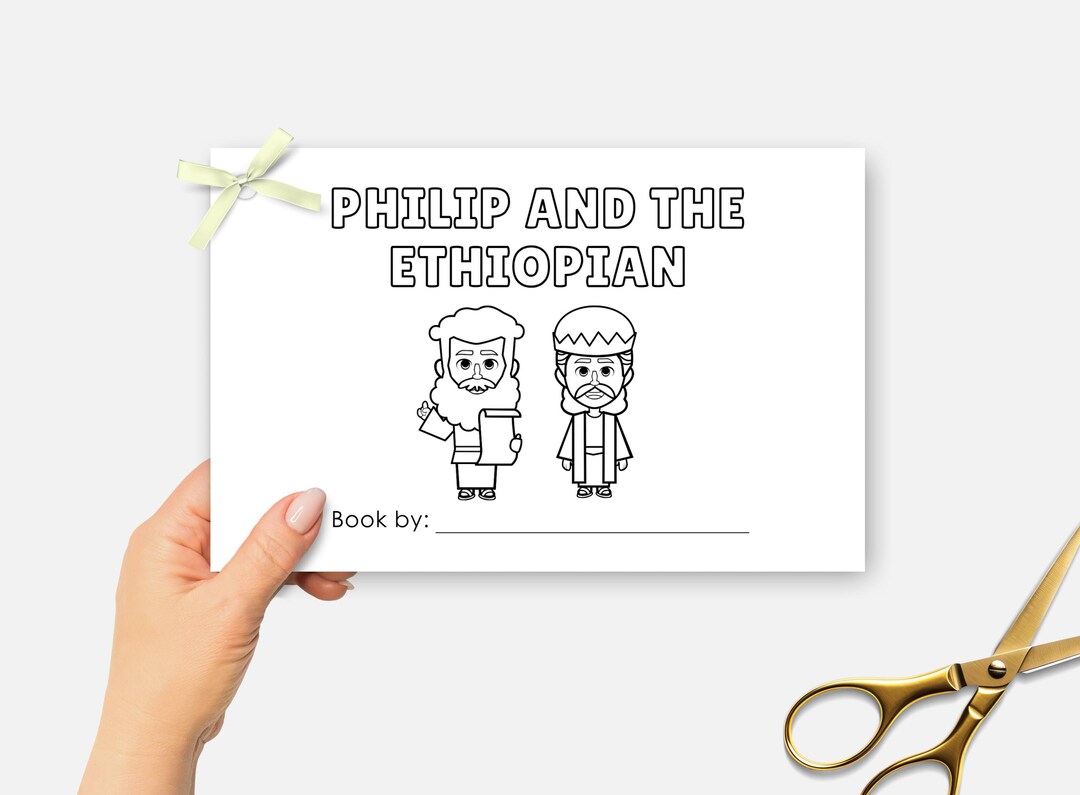 Philip and the Ethiopian, Printable Mini Bible Book, Sunday School ...