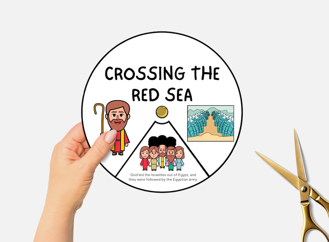 Parting the Red Sea, Printable Bible Coloring Wheel, Sunday School ...