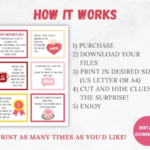 Mother's Day Scavenger Hunt, Indoor Treasure Hunt Clues, Surprise ...