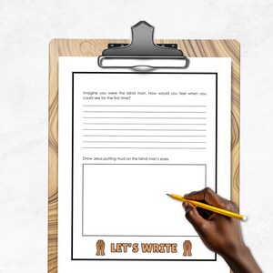 Jesus Heals a Man Born Blind, Printable Bible Flipbook, Miracles of ...