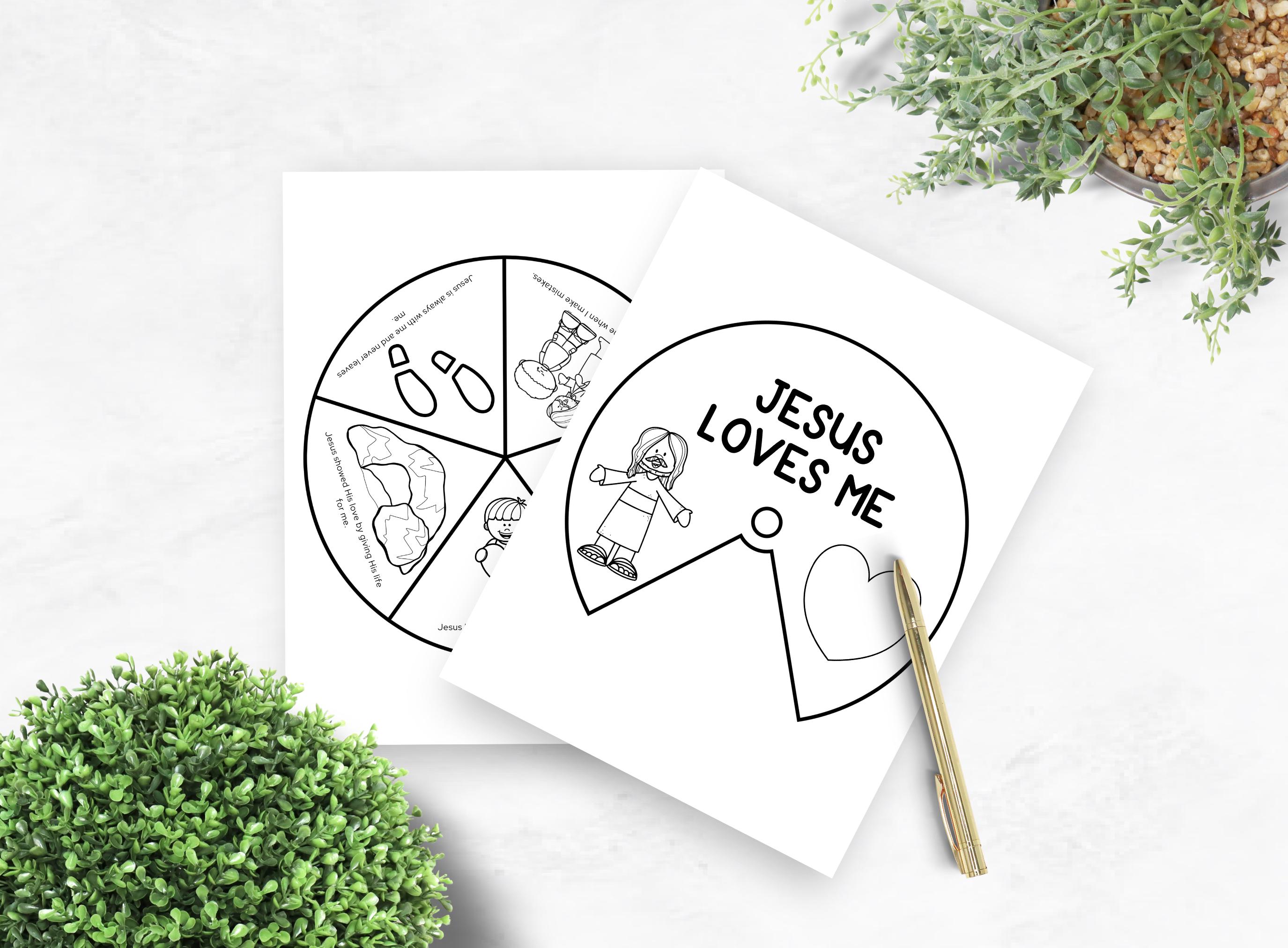 Jesus Loves Me, Bible Spinning Wheel, Sunday School Craft, Faith ...