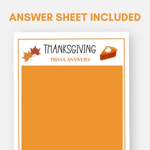 Thanksgiving Trivia, Printable Trivia Game, Trivia Questions for Kids ...