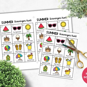 Summer Scavenger Hunt, Printable Outdoor Scavenger Hunt, Kids Scavenger ...