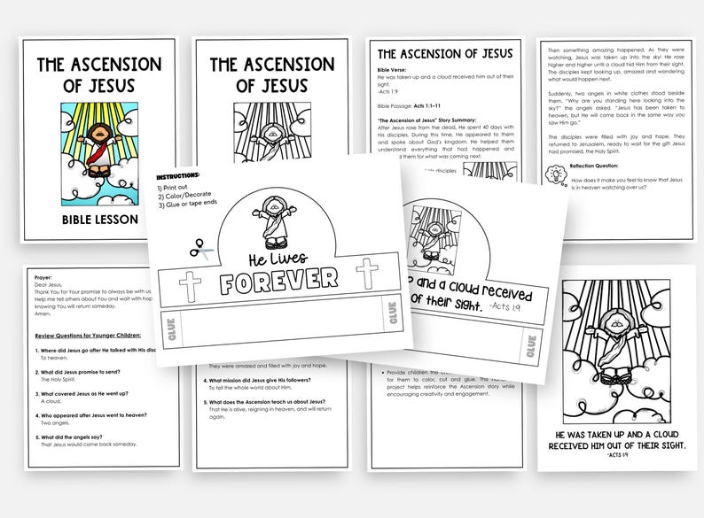 Ascension of Jesus Bible Lesson, Ascension Craft Printable, Holy Spirit ...