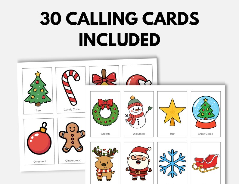 Christmas Bingo, 30 Holiday Bingo Cards, Fun Christmas Party Games ...