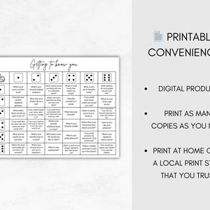 Printable Icebreaker Game, Get to Know You, Roll and Tell Dice Game ...