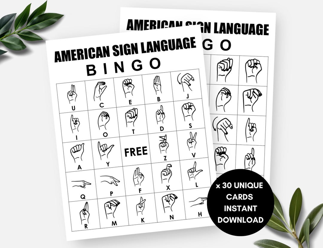 ASL Bingo, 30 American Sign Language Alphabet Bingo Cards, Special ...