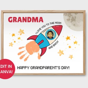 Grandma Handprint Art, Grandparents Day Handprint Craft, Printable Gift ...