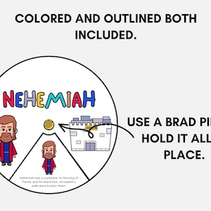 Nehemiah, Printable Bible Coloring Wheel, Sunday School Craft, Bible ...