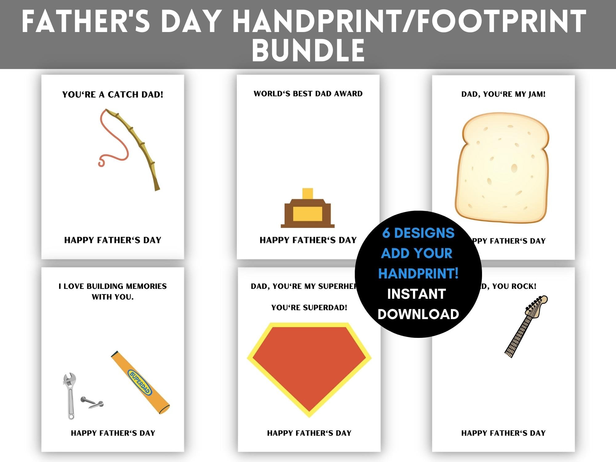 Fathers Day Handprint Printable, Kids Handprint Craft, Handprint Art ...