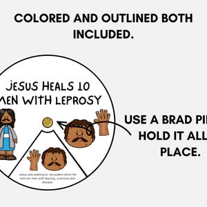 Jesus Heals 10 Men With Leprosy, Printable Bible Coloring Wheel, Sunday ...