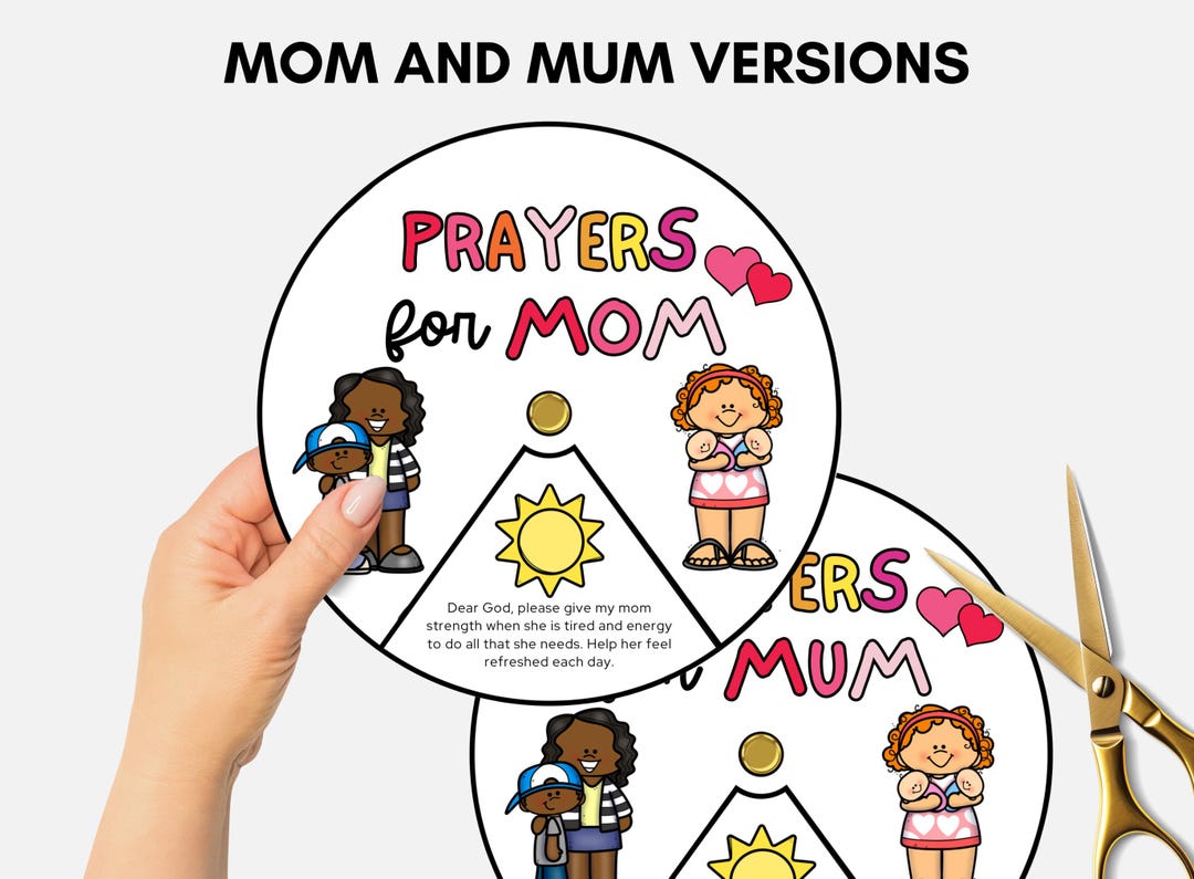 Prayers for Mom/mum, Mother's Day Bible Craft, Printable Christian ...