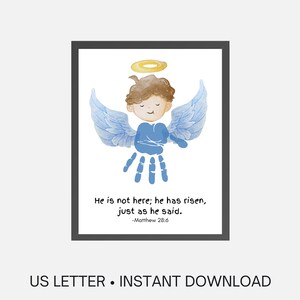 He is Risen Handprint Craft, Printable Christian Easter Handprint Art ...