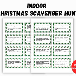 Printable Indoor Christmas Scavenger Hunt Game Christmas - Etsy