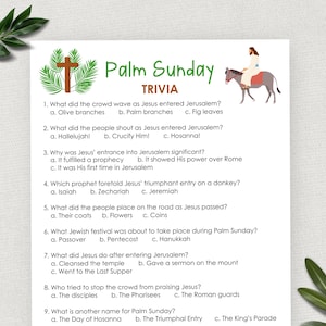 Palm Sunday Trivia, Printable Easter Story Game, Holy Week Trivia ...