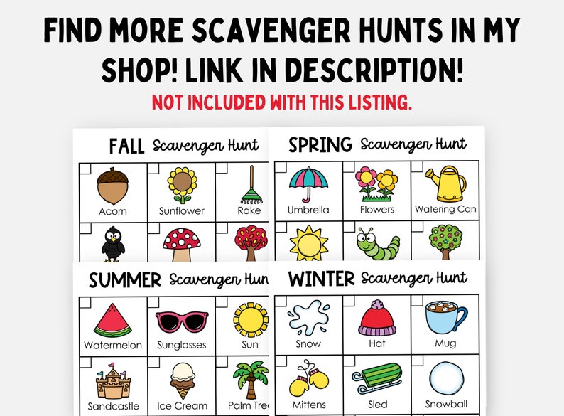 Spring Scavenger Hunt, Printable Outdoor Scavenger Hunt, Kids Scavenger ...