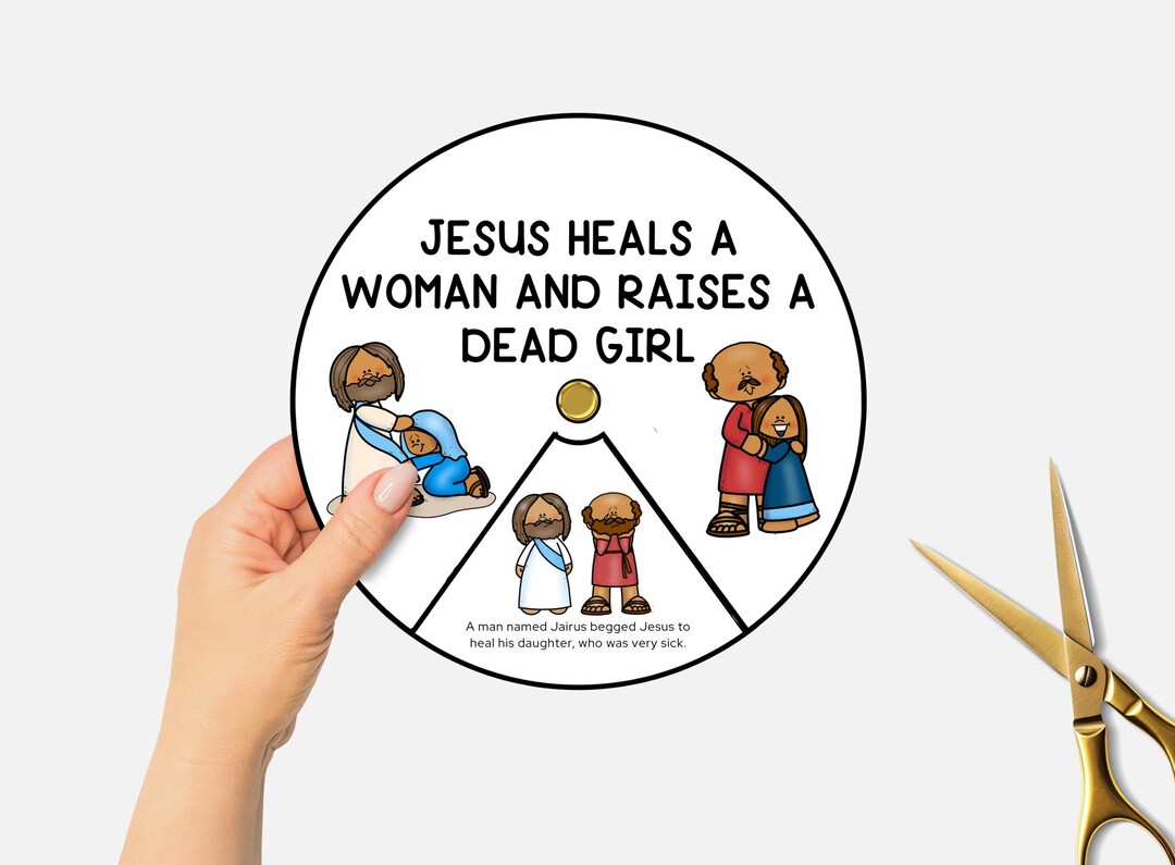 Jesus Heals a Woman and Raises a Dead Girl, Printable Bible Coloring ...