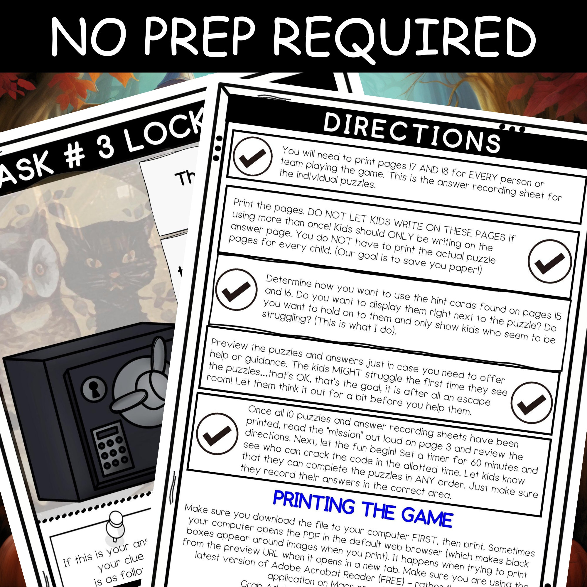 The Witch's Spell Room Escape Room, Halloween Escape Room, Printable ...