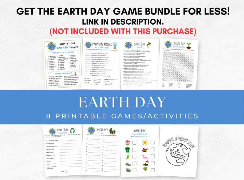 Earth Day Trivia, Printable Earth Day Game, Fun Earth Day Activity ...