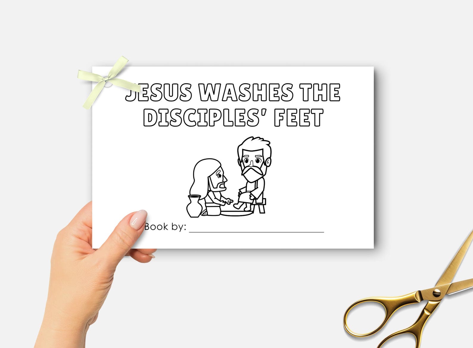 Jesus Washes Disciples Feet, Holy Week Printable Mini Bible Book ...