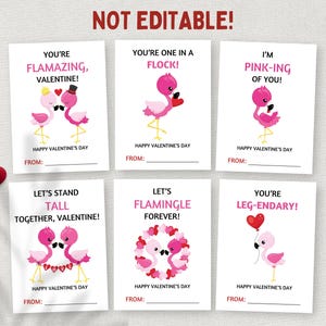Flamingo Valentines, Printable Classroom Valentines, Pink Student Gift ...