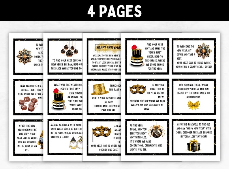 New Year's Eve Scavenger Hunt, Printable Indoor and Outdoor Treasure ...