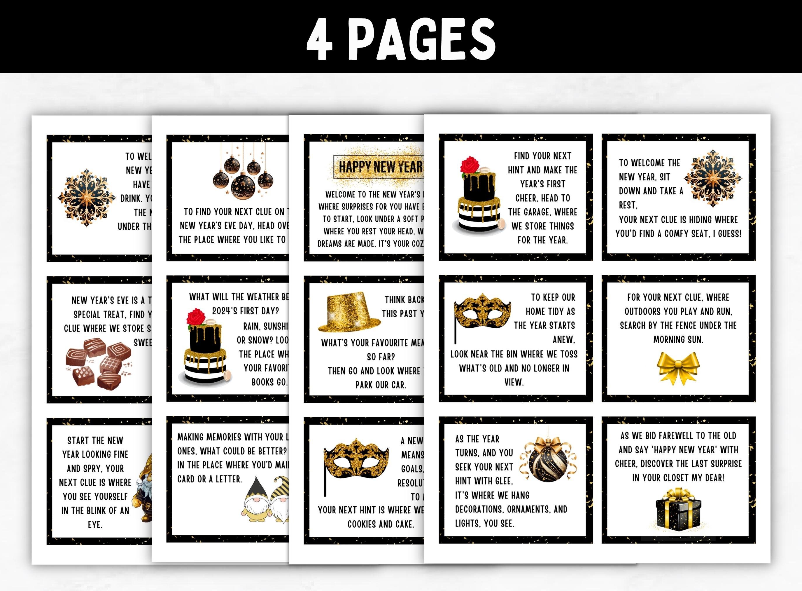 New Year's Eve Scavenger Hunt, Printable Indoor and Outdoor Treasure ...