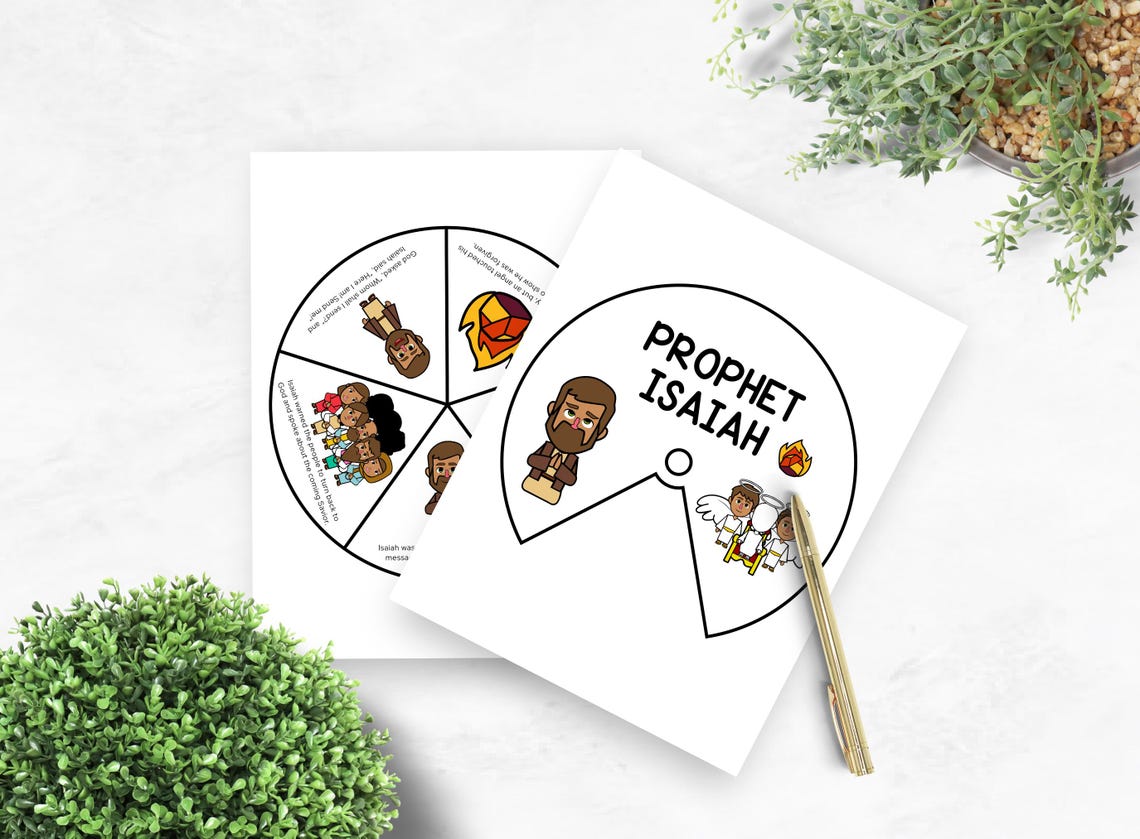 Prophet Isaiah, Printable Nativity Bible Coloring Wheel, Sunday School ...