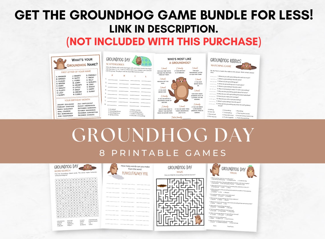 Who is Most Like a Groundhog, Fun Groundhog Party Game for Kids and ...