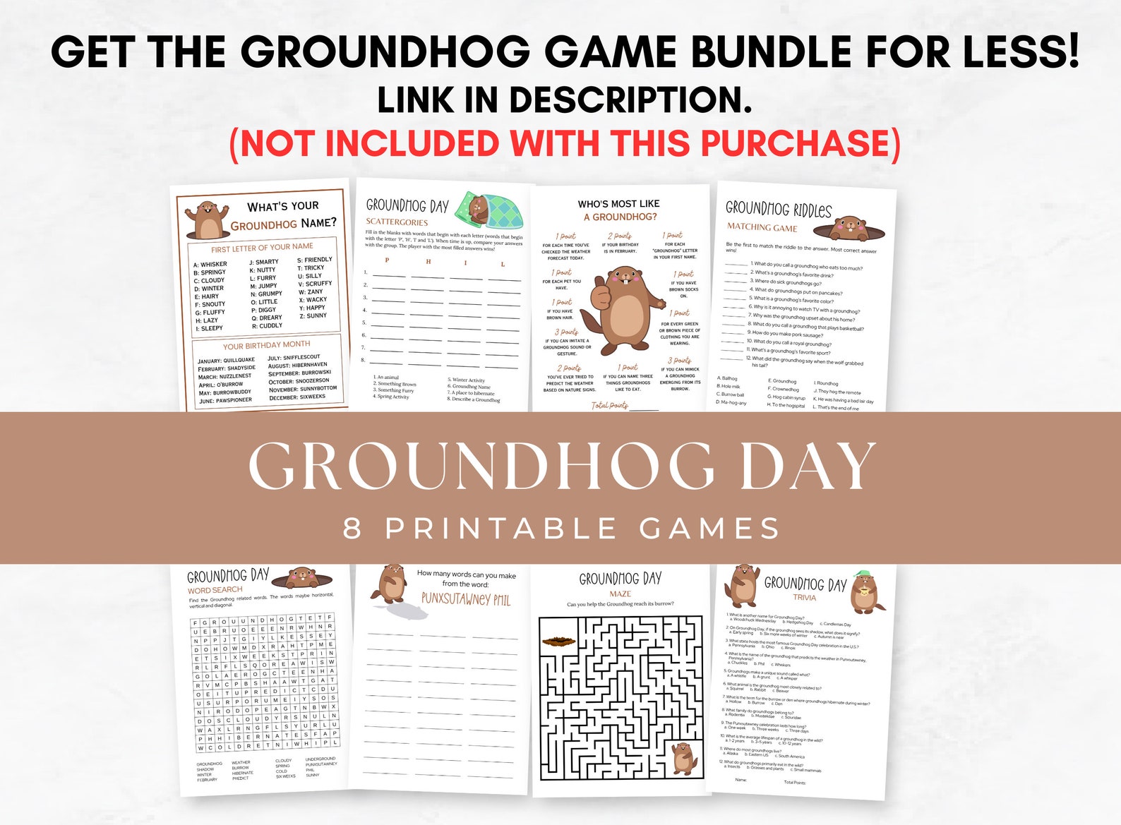 Who is Most Like a Groundhog, Fun Groundhog Party Game for Kids and ...