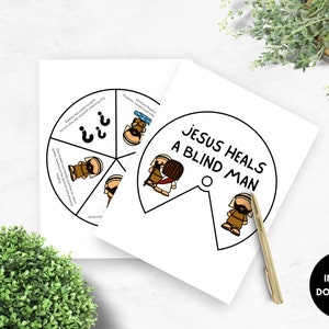 Jesus Heals a Man Born Blind, Miracles of Jesus, Printable Bible ...