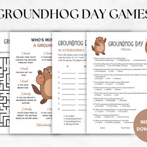 8 Printable Groundhog Day Games, Fun Groundhog Activities for Kids and ...