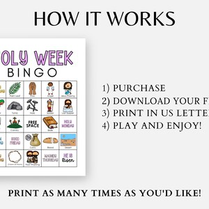 Holy Week Bingo, Printable Lent Bingo Cards, Religious Easter Game ...